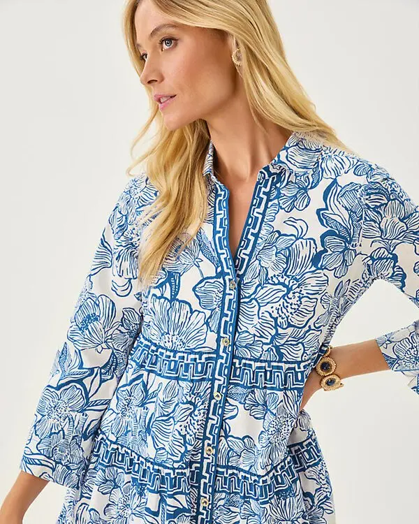 Lilly Pulitzer Angie Shirtdress - Coconut Unforgettable Engineered